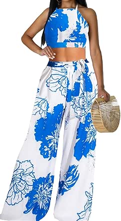 Vacation Outfits for Women Sexy Two Peice Off Shoulder Blue Luau ...