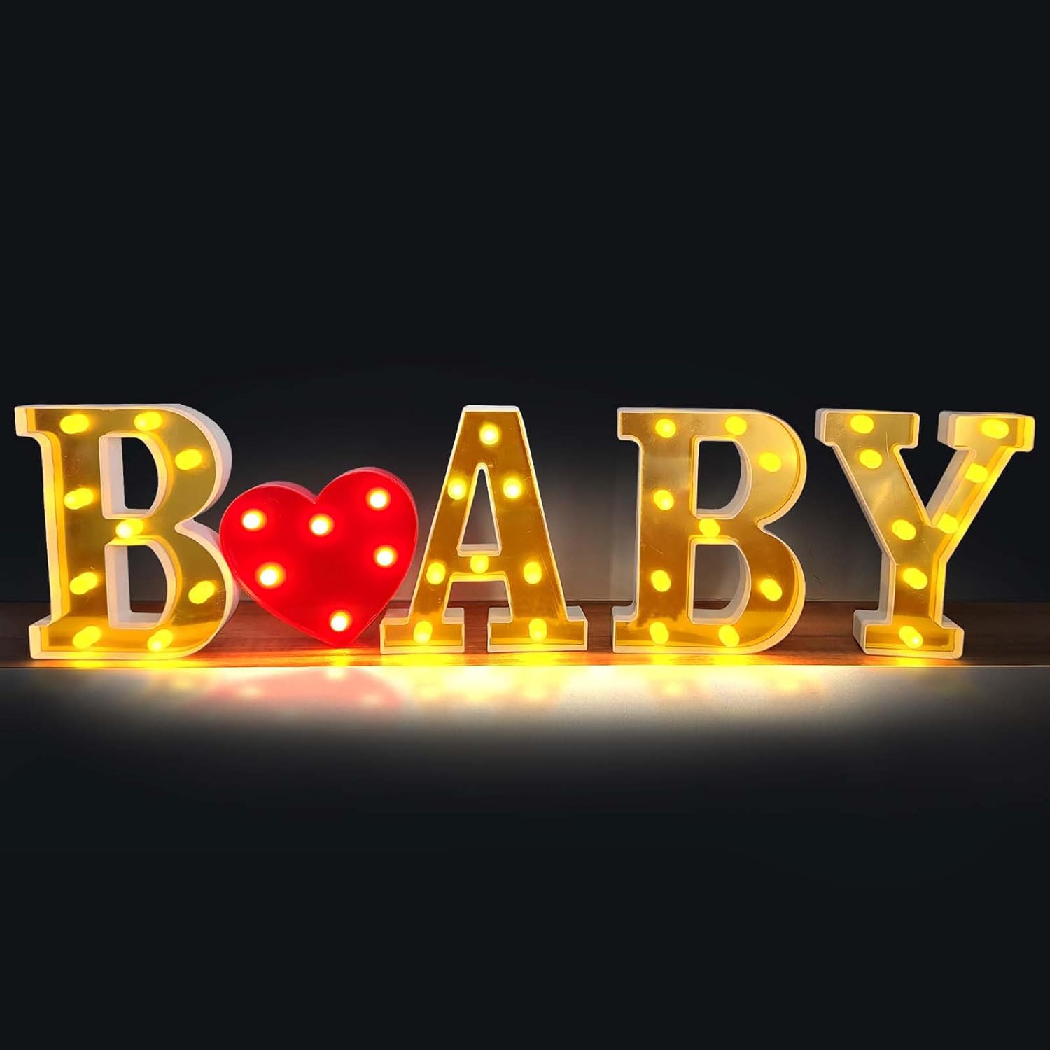 Amazon.com: baby shower decorations for boy girls,4 LED Baby Marquee ...