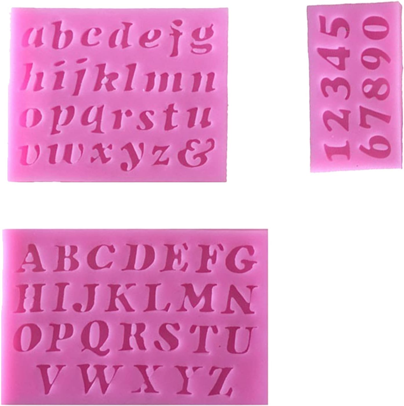 3PCS Letter Molds Silicone Chocolate Letters Molds Silicone Fondant ...