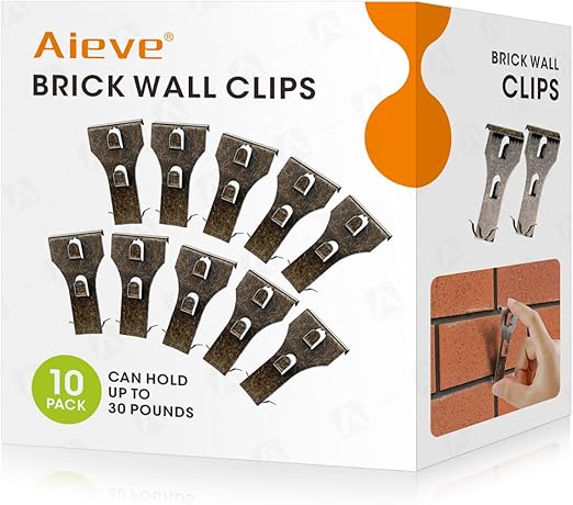 Amazon.com: Aieve Brick Wall Clips for Hanging Outdoors, Brick Hooks ...