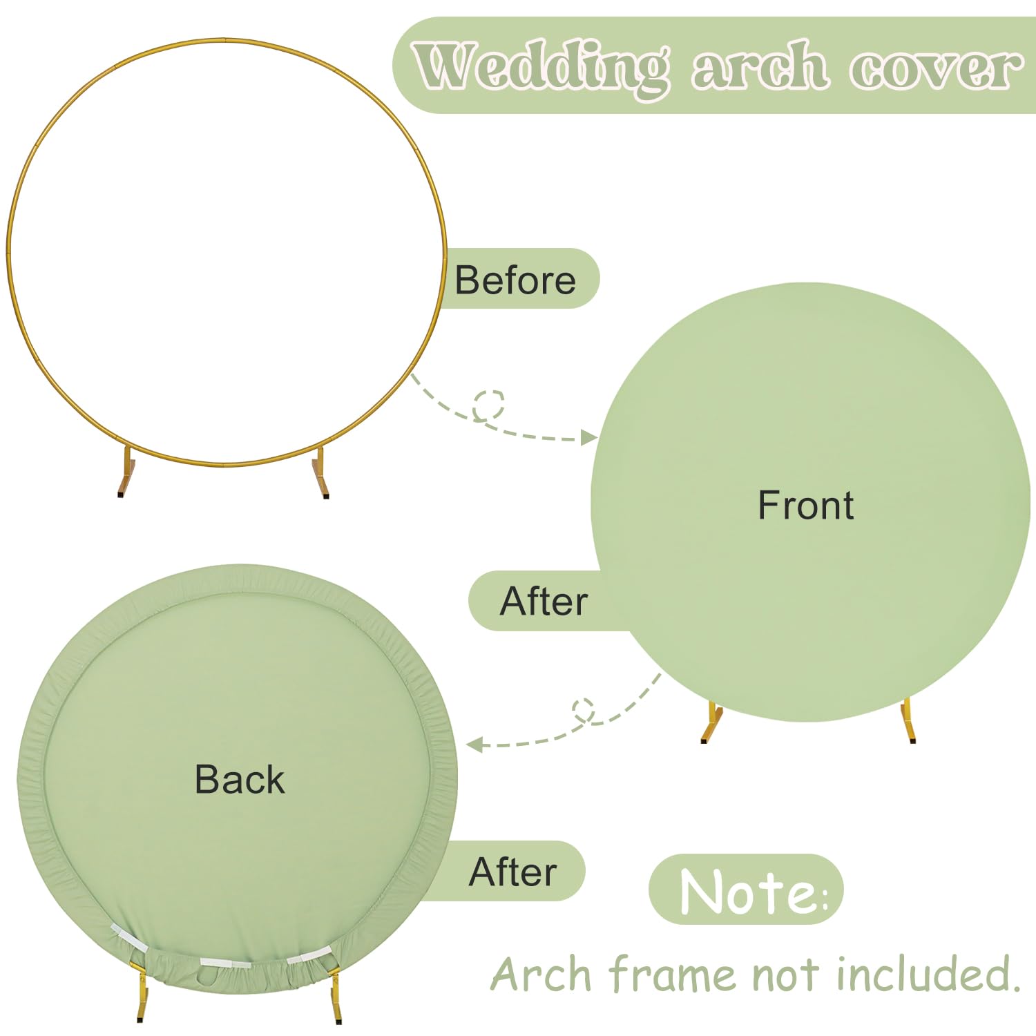 Snapklik.com : 6FT Round Wedding Arch Cover For 6FT Circle Arch Stand ...