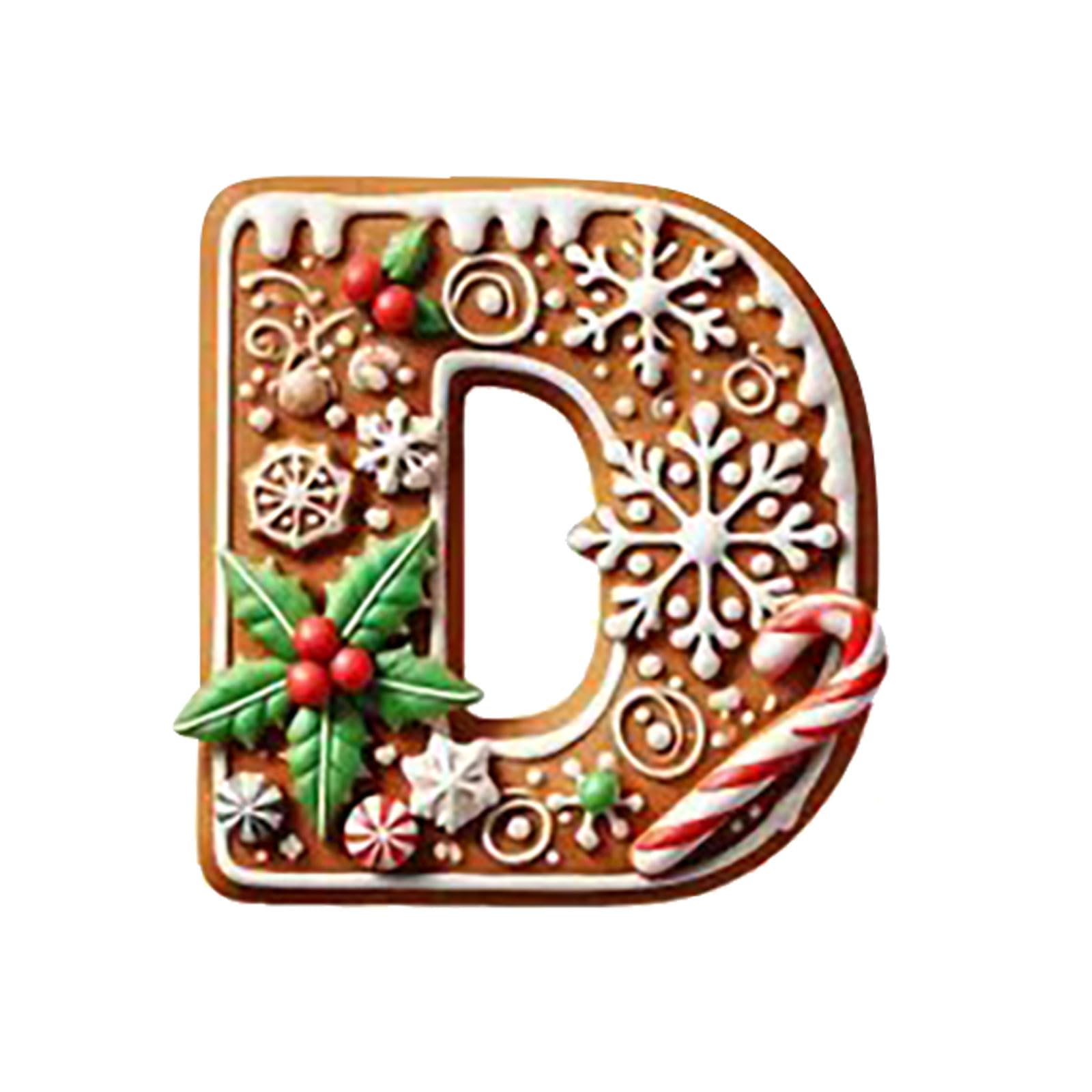Amazon.com: 26 Gingerbread Alphabet Ornaments for Christmas Tree Candy ...