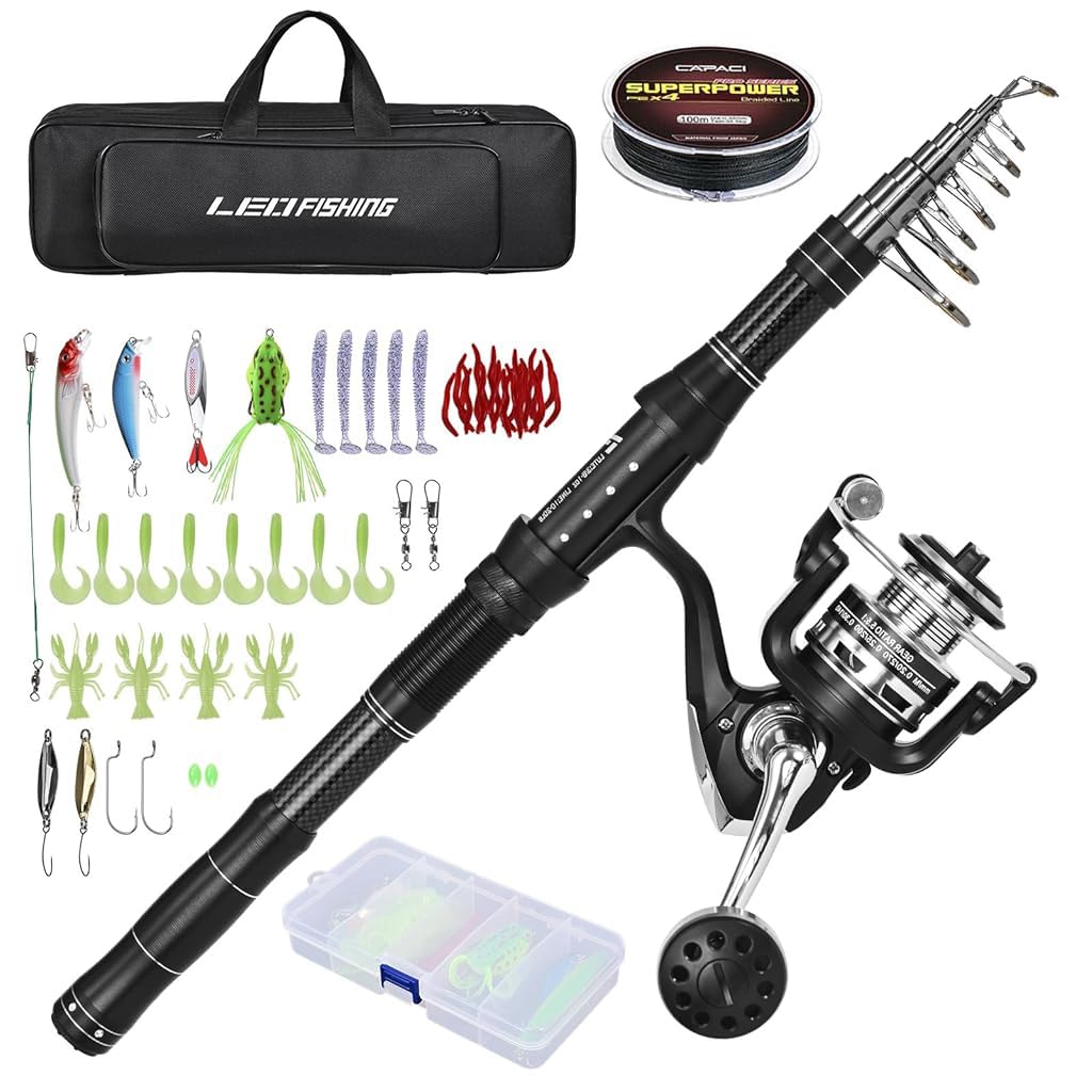 Proberos® Fishing Rod Full Set, 8.9Ft Metal Carbon Fiber Fishing Rod ...