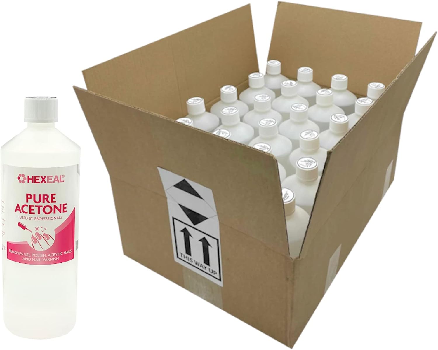 Hexeal Pure Acetone 25L – 25 x 1L Bottles of 99.5% High Strength ...