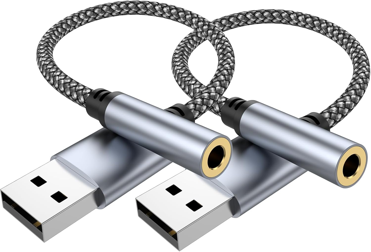 Amazon.com: 2Pack USB to 3.5mm Jack Audio Adapter, USB to Audio Aux ...