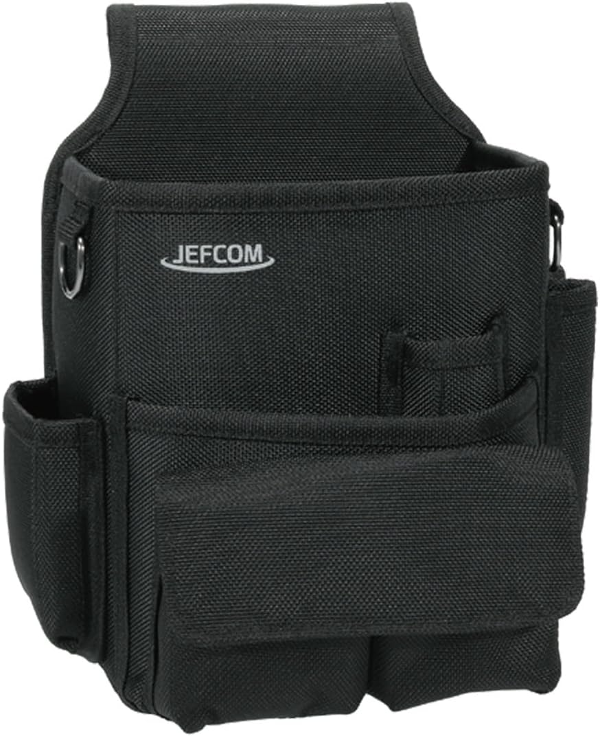 Amazon | ジェフコム(Jefcom) スムーズハイポーチ フタ付ポケット2個+内ポケット/ポケット8ヵ所 NDS-862MF-KKK | 道具袋