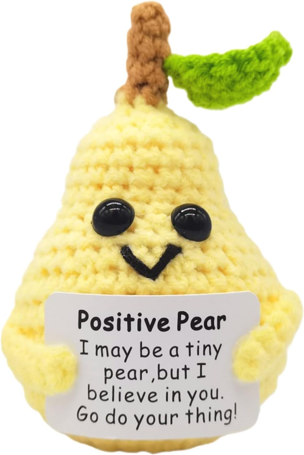 Amazon.com: KALAWALK Mini Funny Positive Pear 3 Inches Knitted Positive ...
