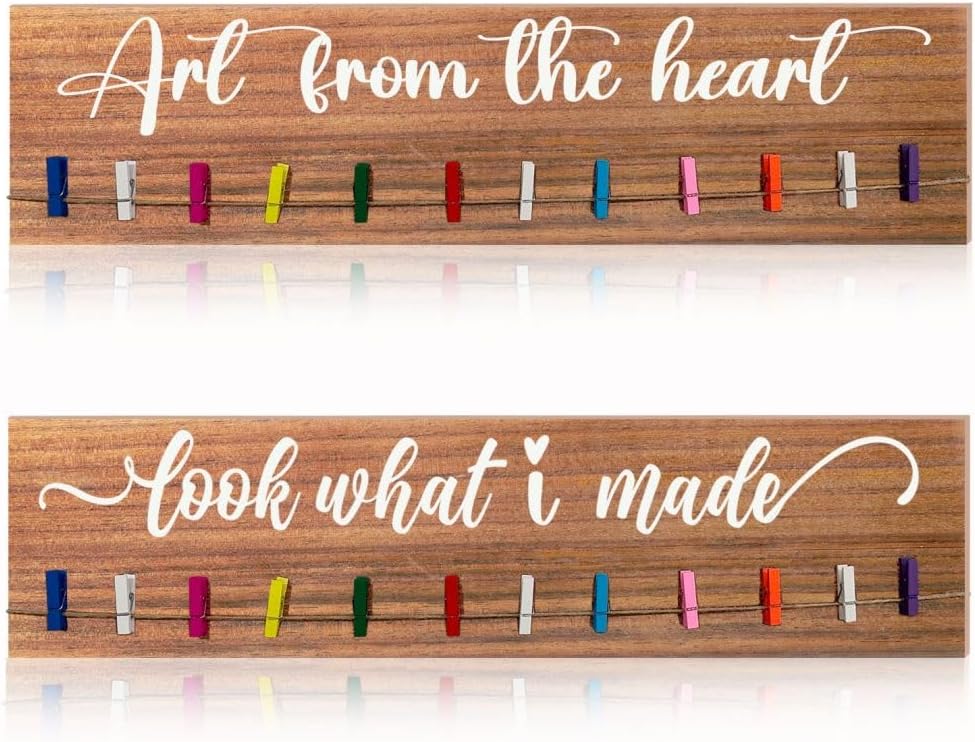 Amazon.com : 4 Pieces Playroom Decor Kids Room Wall Decor Wooden Sign ...