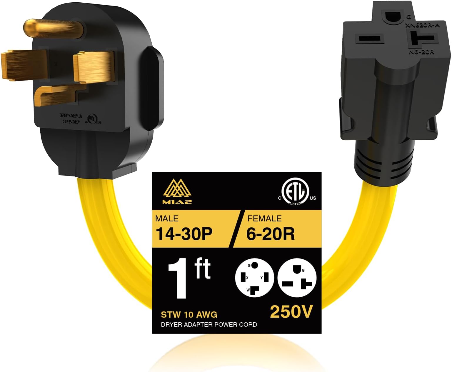 Amazon.com: NEMA 14-30 to NEMA 6-20/6-15 Cord Adapter, STW 10 AWG, 3 ...