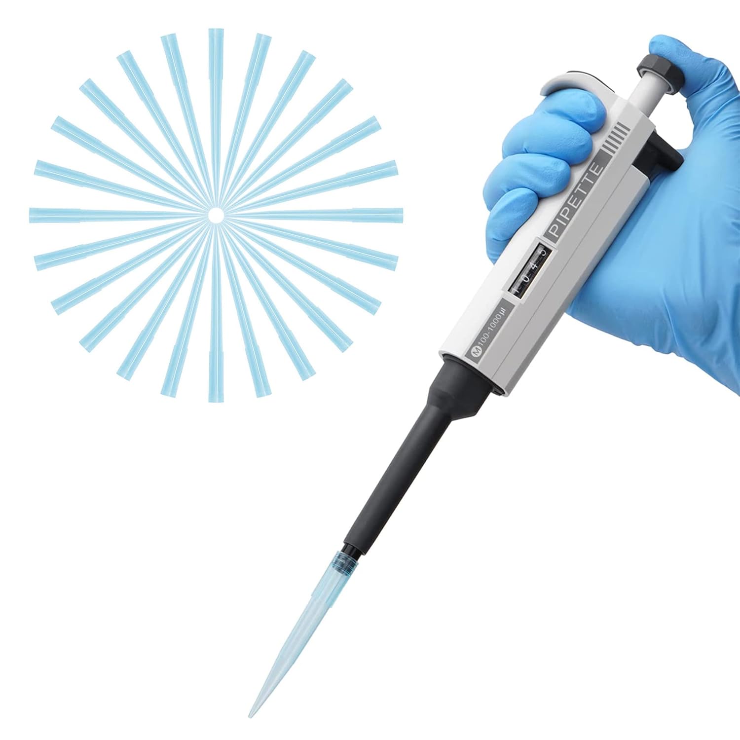 1mL Micropipette with 500pcs 1mL Pipette Tips: Amazon.com: Industrial ...