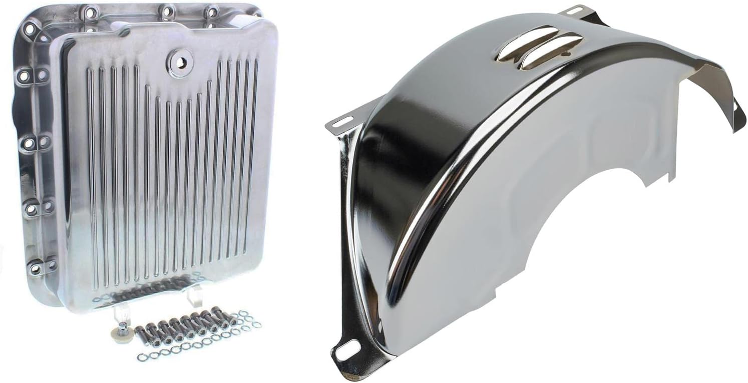 Amazon.com: GM 700R4 Finned Aluminum Trans Pan & Flywheel Cover, Chrome ...