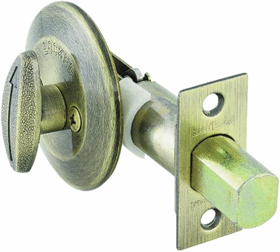 Kwikset 663 Single-Sided Deadbolt in Antique Brass, Thumbturn One Side ...
