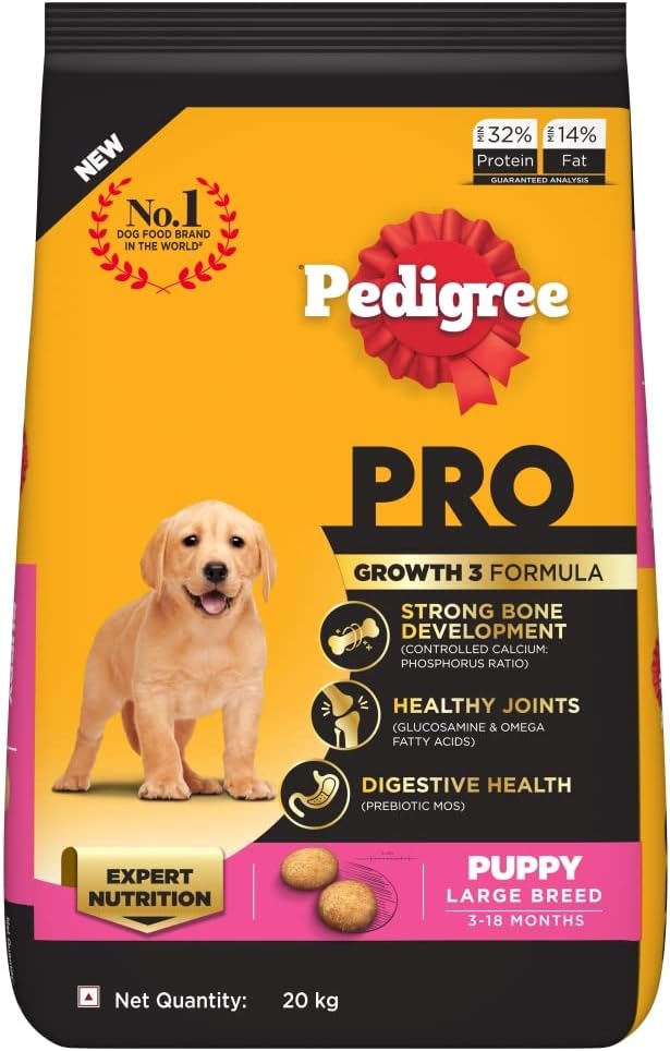 Pedigree Pro Adult Large Breed, Dry Dog Food (18 Months Onwards), 10 Kg ...