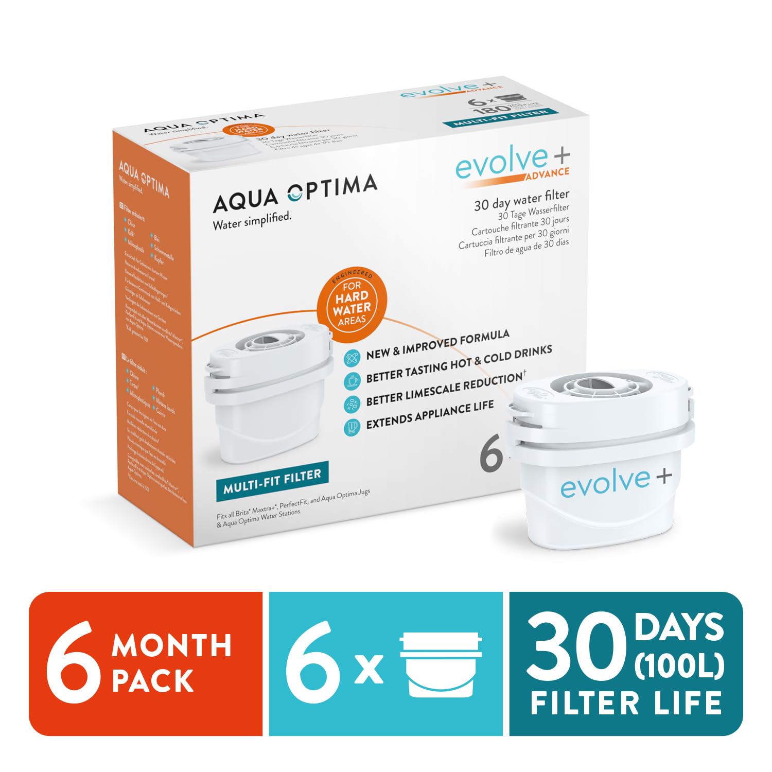 Aqua Optima Water Filter Cartridge, Evolve+ Advance, Engineered for ...