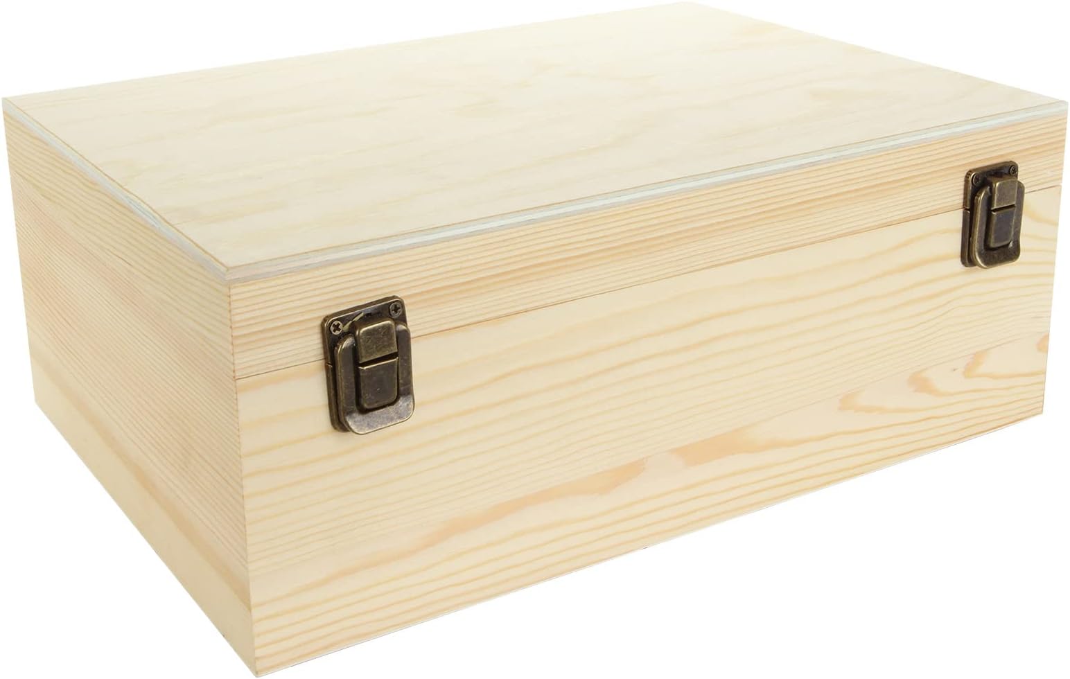 Amazon.com: Wooden Pine Box with Hand Holes and a Drop on Lid : Home ...