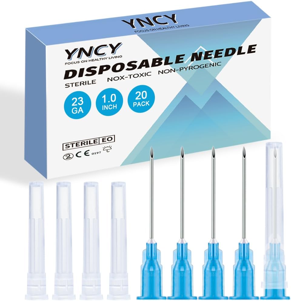 Amazon.com: 23G 1.0 inch Dispensing Needle with Cap, Sterile Disposable ...