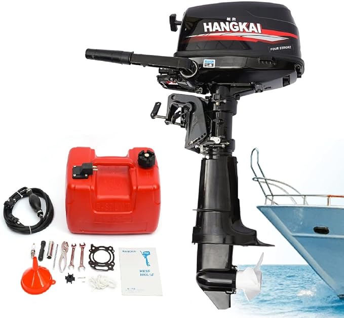 Amazon.com : EnSyuSuMa 6.5HP 4 Stroke Hangkai Outboard Motor 123CC Aluminum Heavy Duty Boat ...