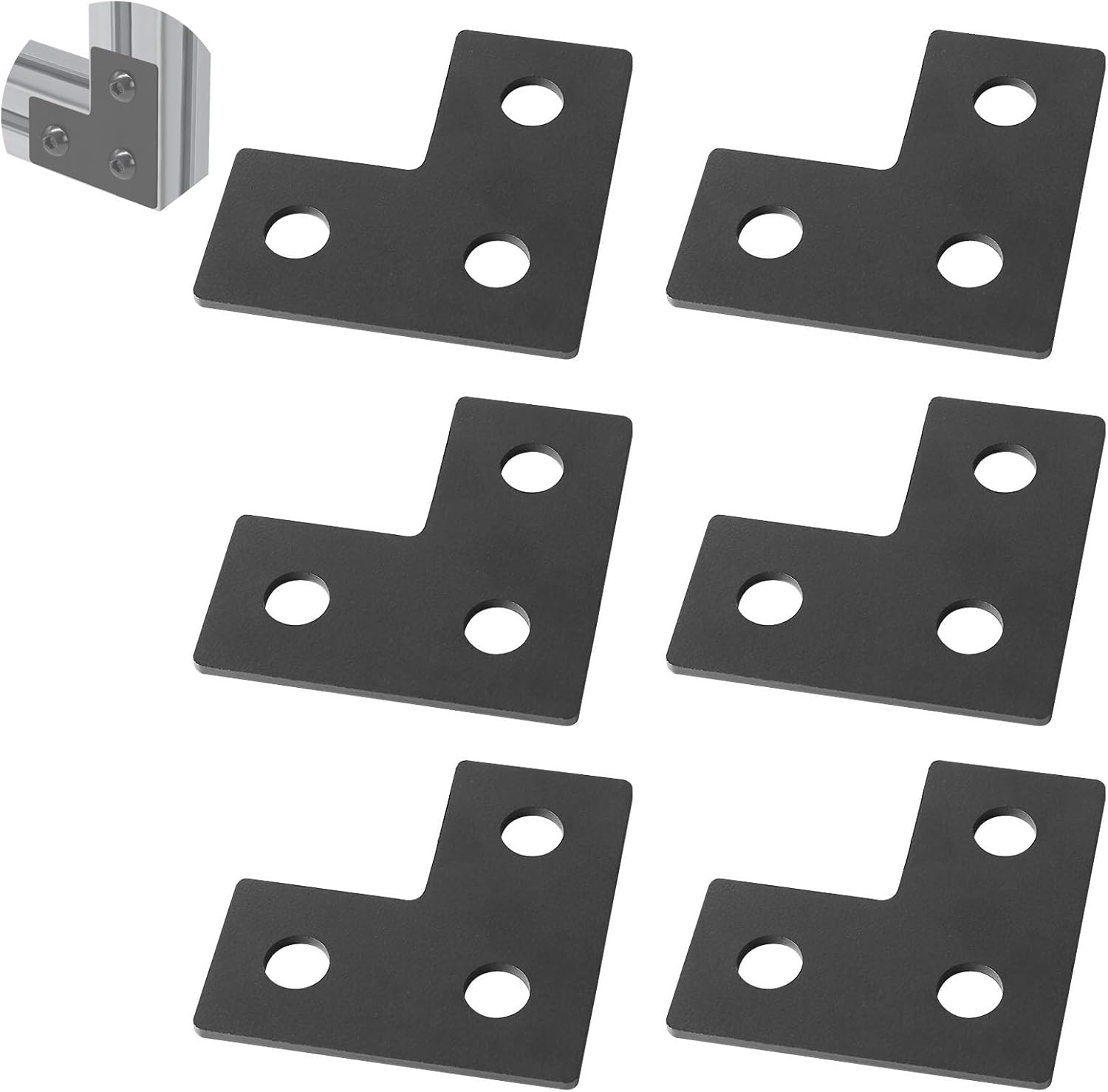 Amazon.com: 8 Pcs Flat L Brackets, Flat L Right Angle Brackets, Black ...
