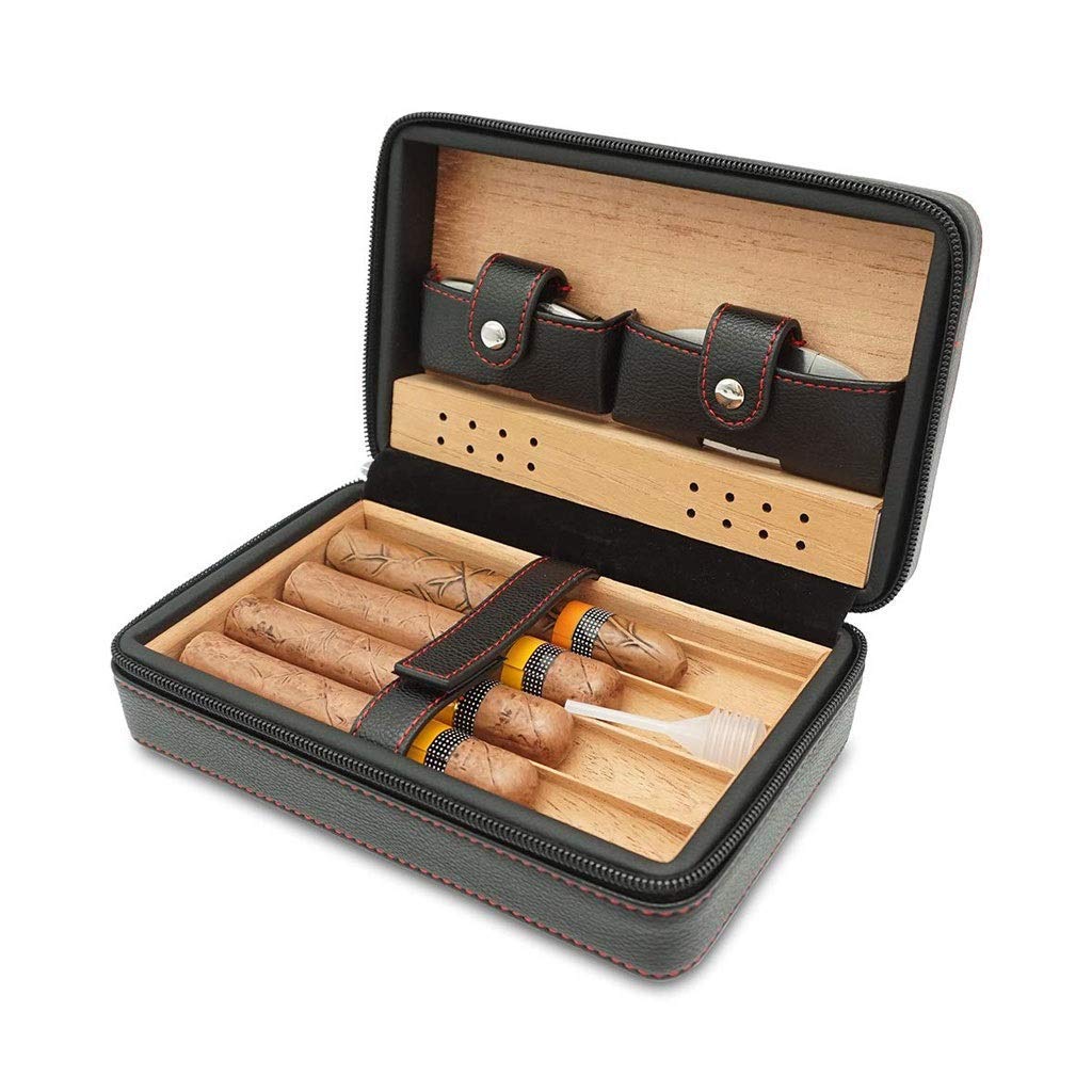 Buy case Cigar Humidor Travel Portable Case Holds 4 Cigars Cigar ...