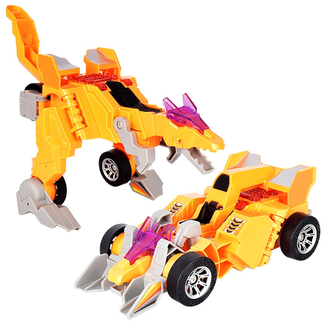 Anjetan Transforming Dinosaur Car LED Transform Dinosaur Toy for Kid ...