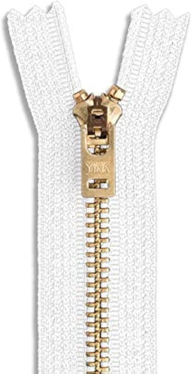Amazon.com: Brass Jean Zipper 11" White Zip for Sewing Craft