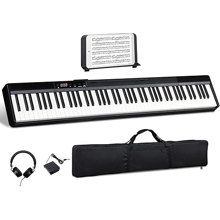 Amazon.com: Kmise Piano Keyboard 88 Key Full Size Semi Weighted ...