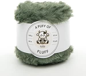 Amazon.com: The Fluffy Creations A Puff of Fluff - Faux Fur Yarn - 100% ...