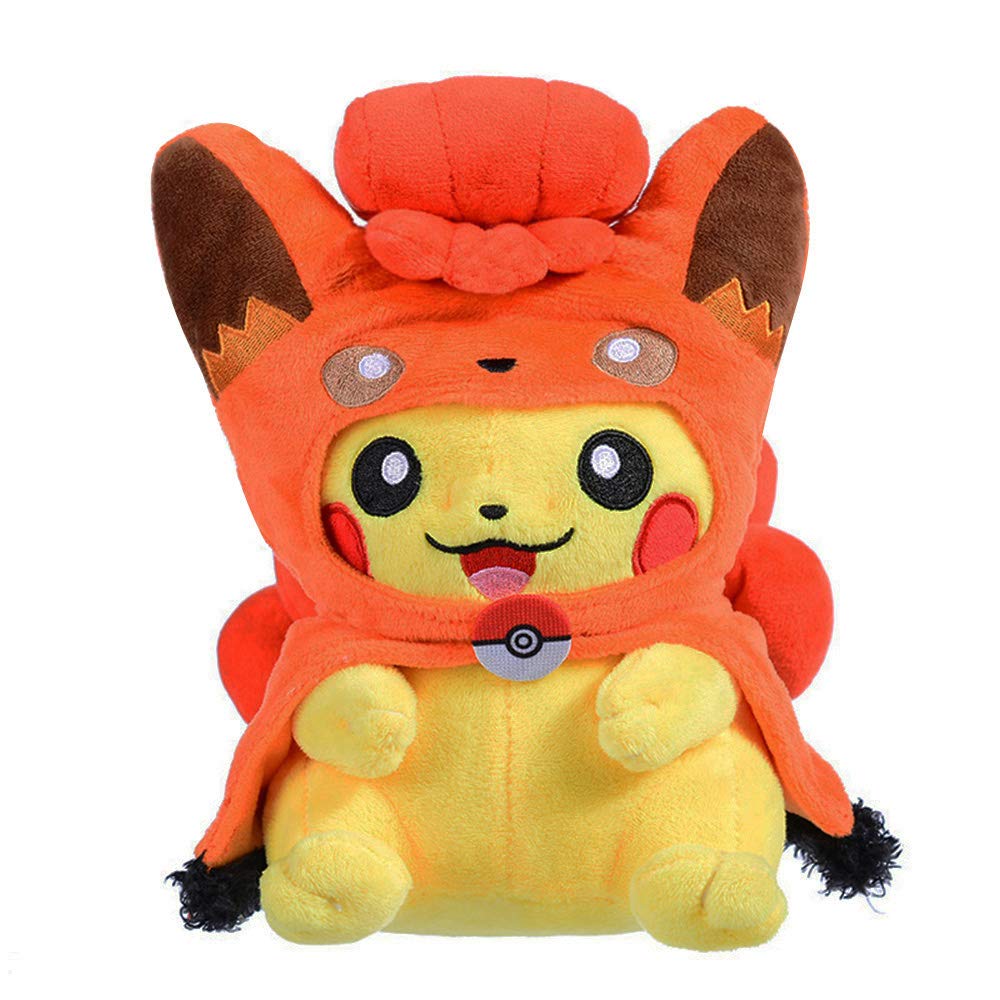Buy Pikachu Cosplay Vulpix Cape Cloak Stuffed Pikachu Plush Toy for ...