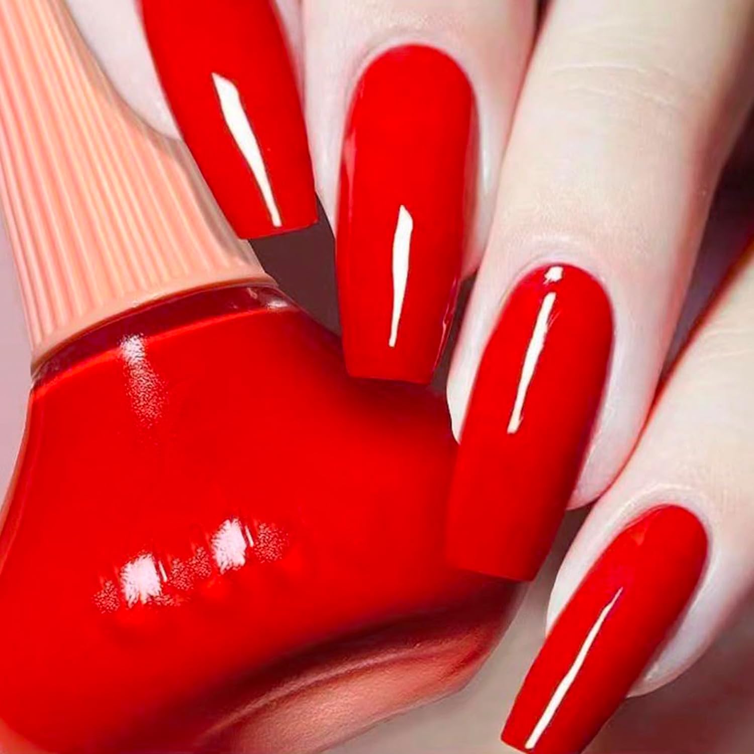 Amazon.com : COSMOO Red Nail Polish, 12ml Classical Red Quick Dry Nail ...