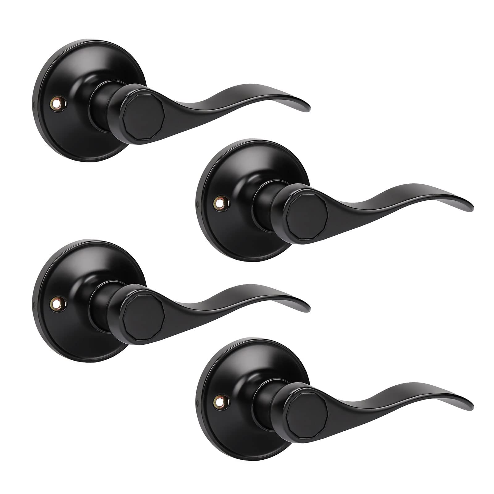 Snapklik.com : KNOBWELL 4 Pack Interior Door Handle Matte Black Dummy ...