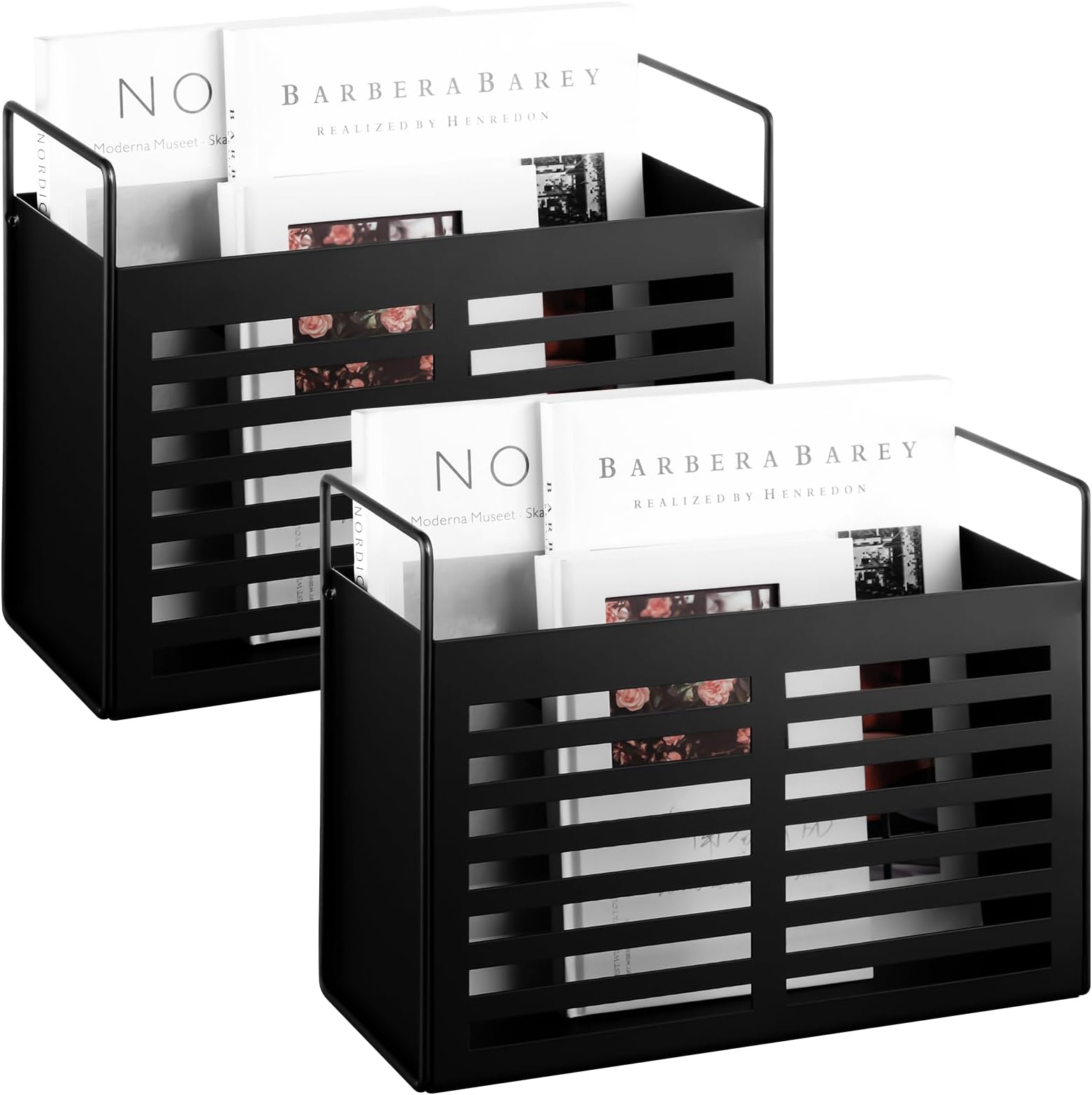 Amazon.com: Colarr 2 Pcs Metal Magazine Rack Magazine Holder Storage ...