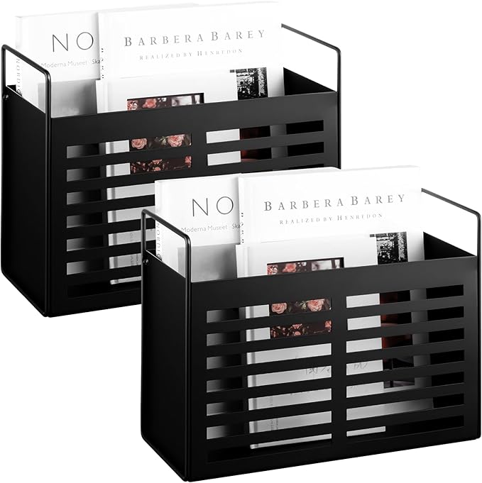 Amazon.com: Colarr 2 Pcs Metal Magazine Rack Magazine Holder Storage ...
