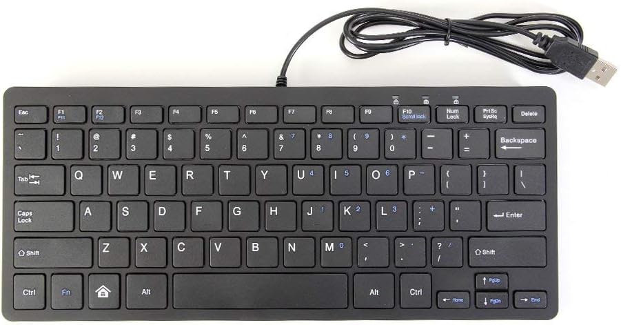 axGear Ultra Thin Wired USB Mini PC Keyboard for PC Apple Mac Laptop ...