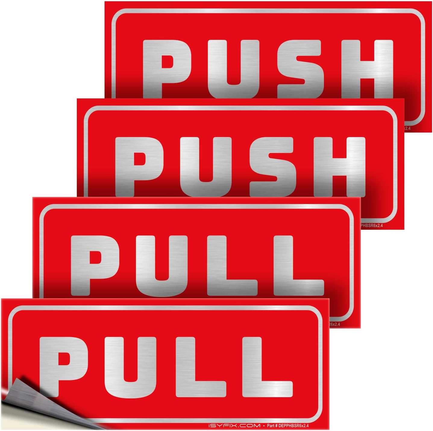 Amazon.com : iSYFIX Push Pull Stickers Sign - 2 Pack 6x2.4 inch ...