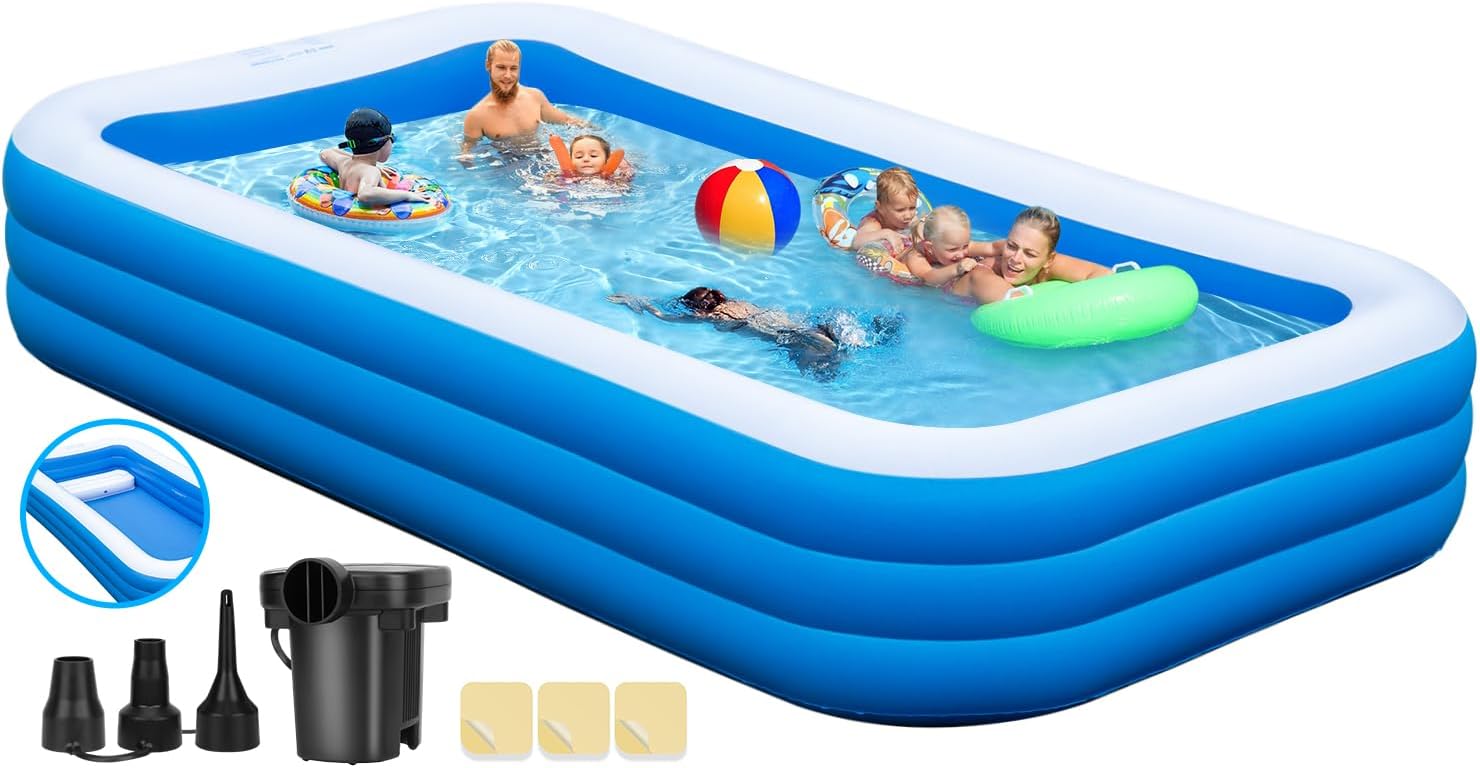 Amazon.com: Inflatable Pool with Seats for Adults- Large 130"x 72" x 22 ...