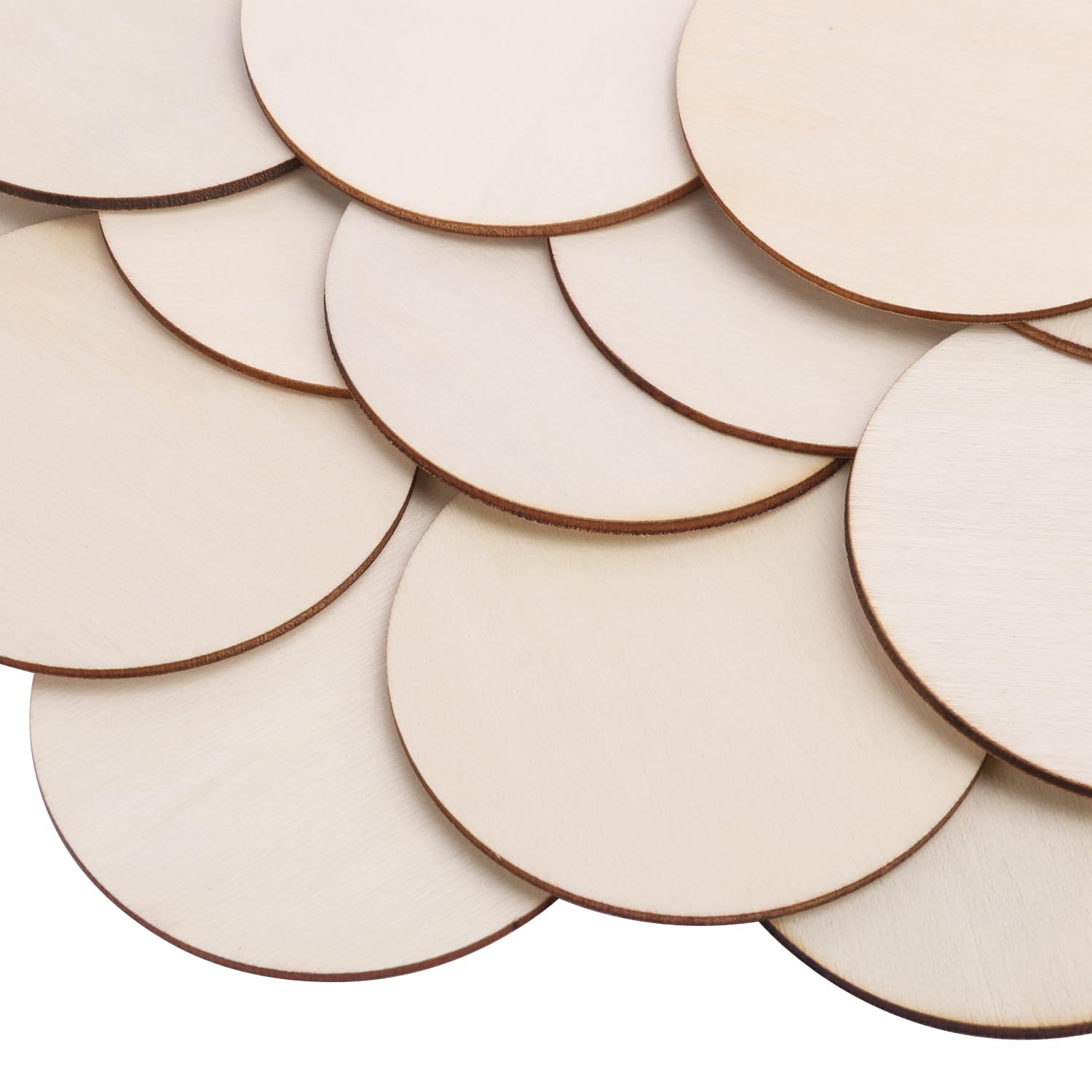 Poplar Plywood Craft Blanks 100 Pack Unfinished Wooden Circles – 10cm ...