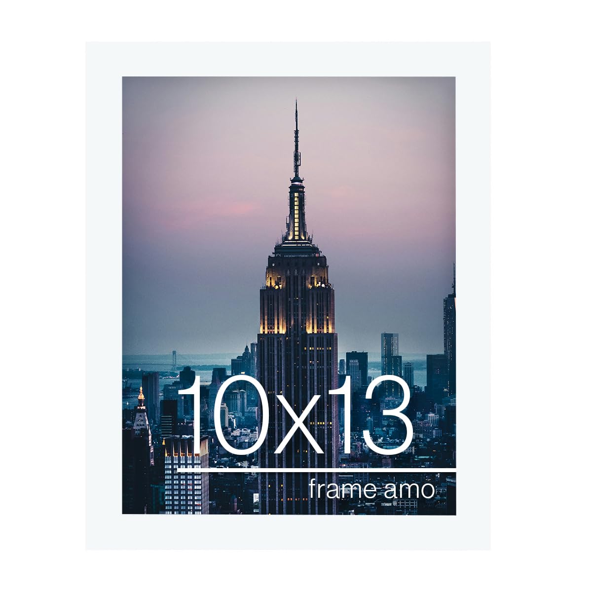 Amazon.com - Frame Amo 10x13 White Modern Picture Frame, 1 inch Border ...
