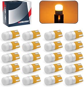 Amazon.com: VEHICODE 194 168 2825 W5W LED Bulb Amber Yellow 12V 158 192 2827 Lamp for Car 194A ...
