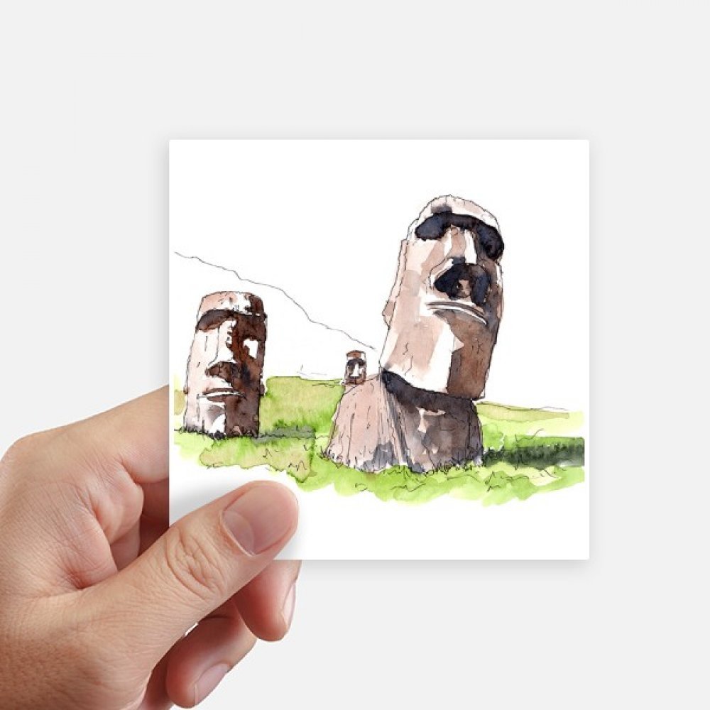 Buy Moai Statues In Easter Island Sticker Square Waterproof Stickers ...