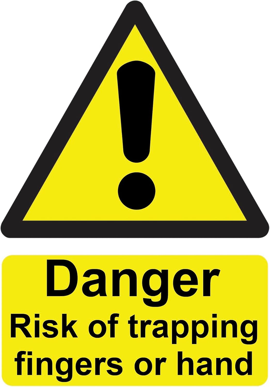 Danger Risk Of Trapping Fingers Or Hand Warning Sign Adhesive Sticker ...