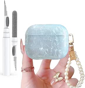 Amazon.com: Olytop for Cute Glitter Airpods 3rd Generation Case with Cleaner Pen, Shell Pattern ...