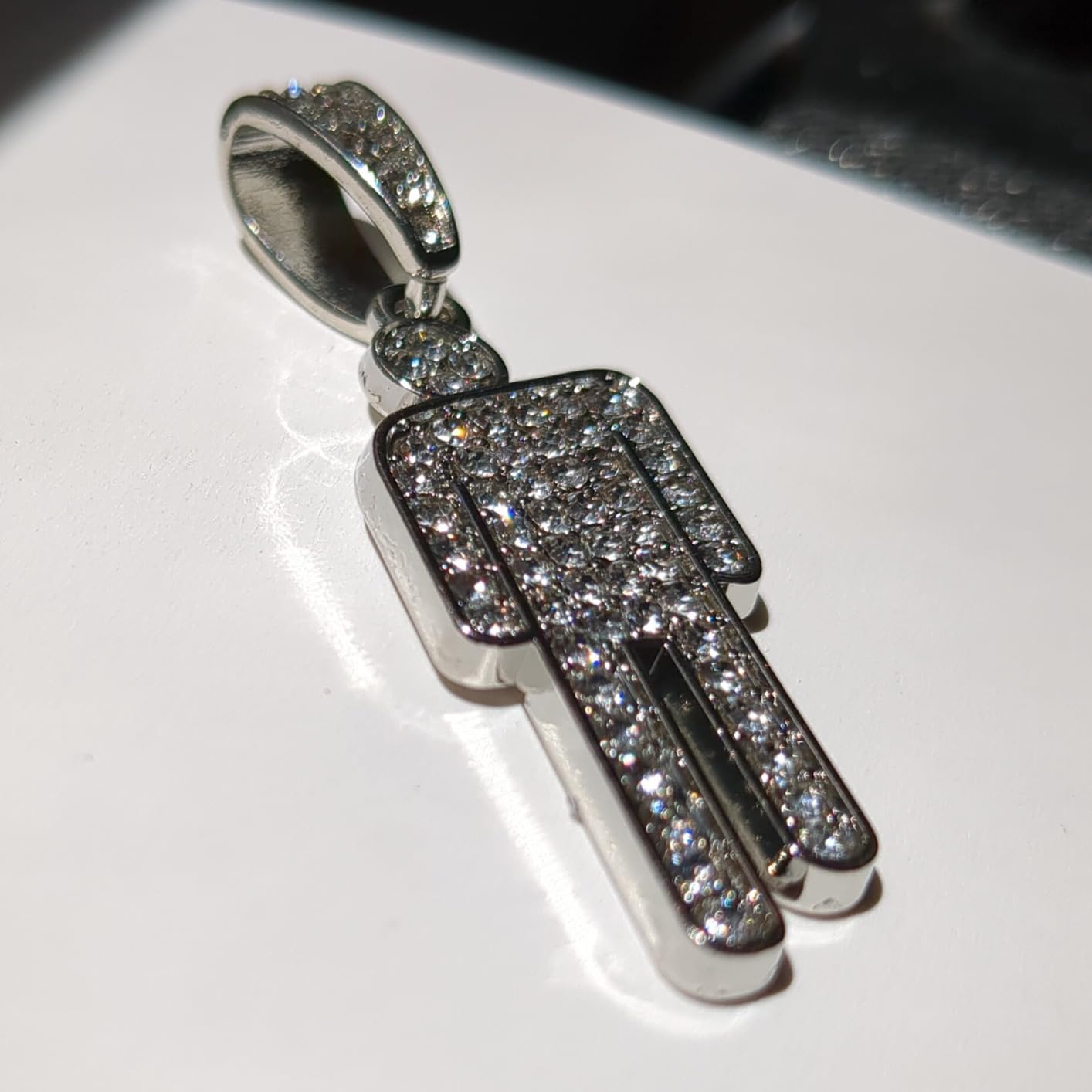 Hip Hop Bad Guy Villain Necklace,Stainless Steel Round Head Zircon Hip ...