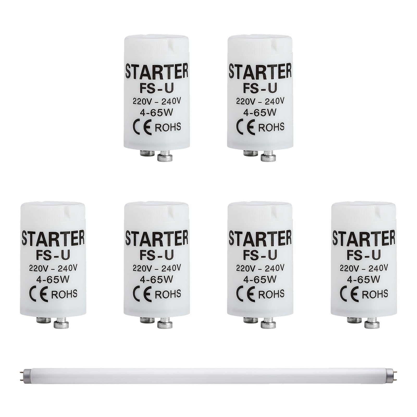 6 Pcs FSU 4-65 Watt Fluorescent Light Starter, Fluorescent Tube Starter ...