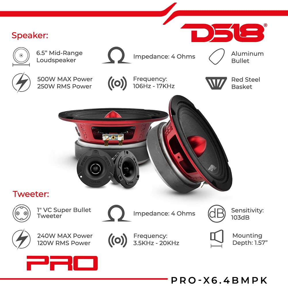 Buy DS18 PRO-X6.4BMPK Mid and High Complete Package - Includes 2X ...