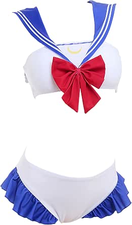 Amazon.com: haikyuu Anime Bikini Set Two-Piece Swimsuit Sailor Collar ...