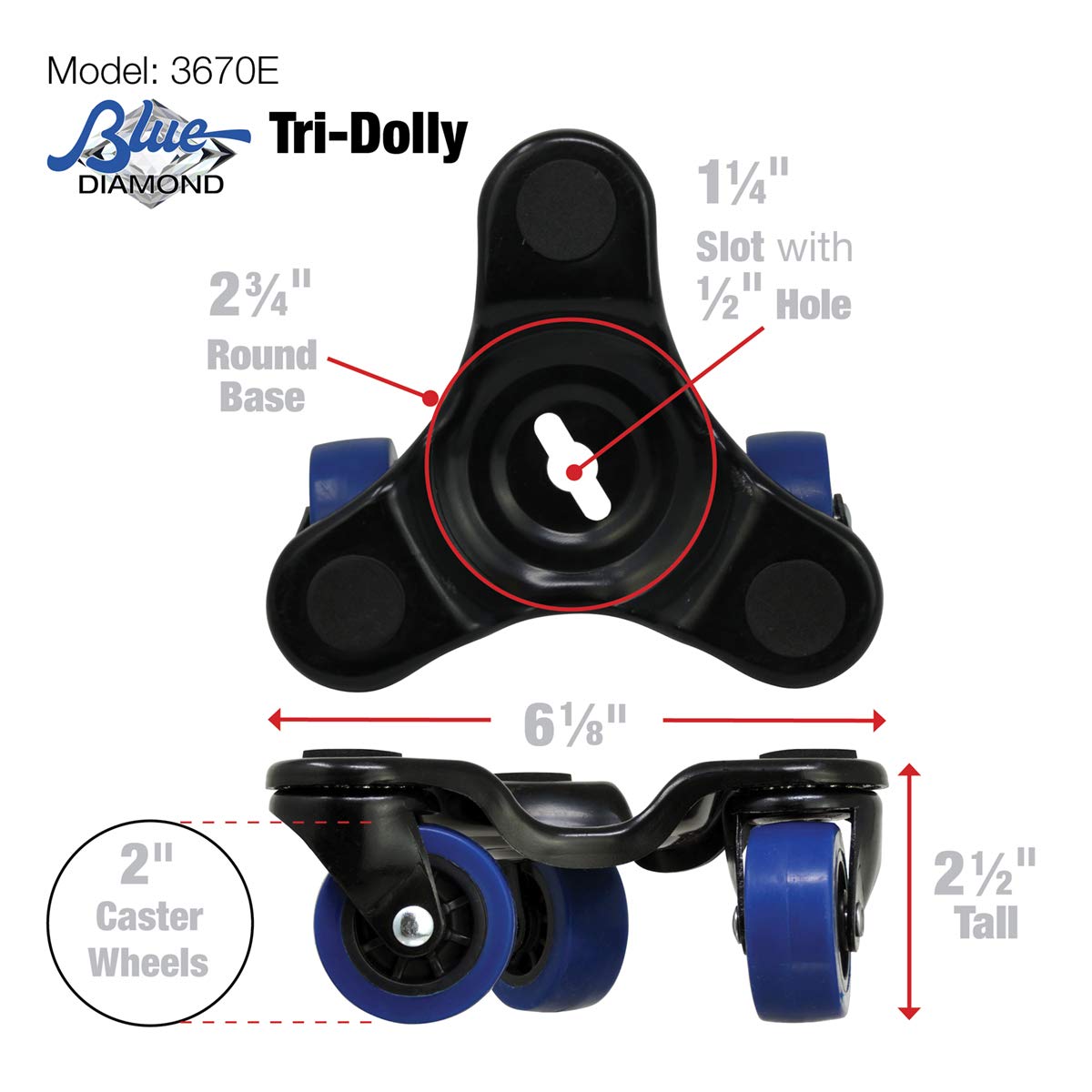 Snapklik.com : Shepherd Hardware Vibrant Blue Series 3670E Tri-Dolly