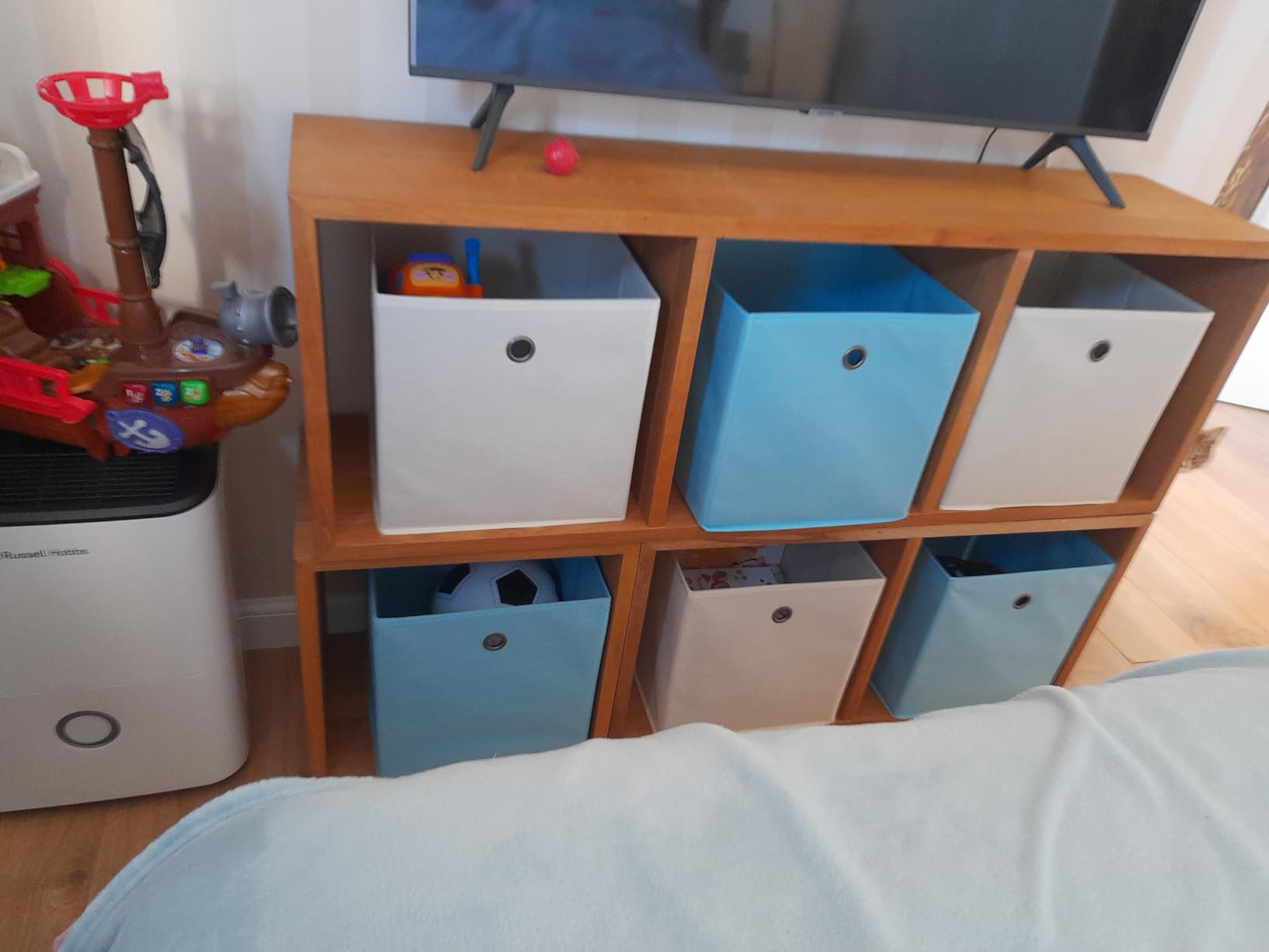 Taylor & Brown Set of 4 Large Foldable Square Storage Cubes, Fabric ...