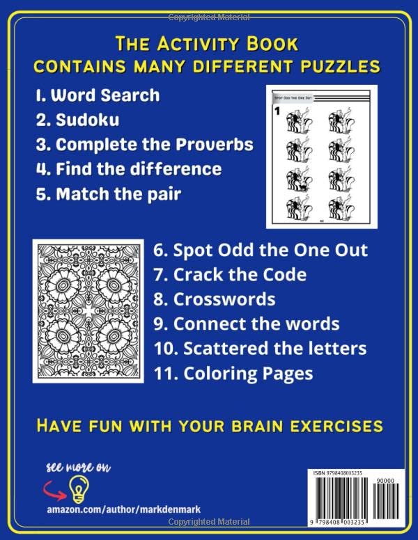 Snapklik.com : Large Print Activity Book & Easy Memory Puzzles For Seniors: Fun And Relaxing ...