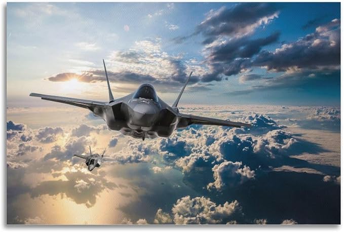 Amazon.com: F-35 Lightning II Fighter Military Poster Sunset Aircraft ...