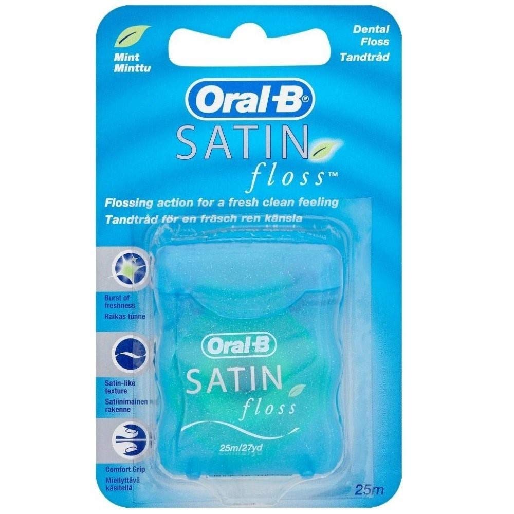 Oral-B Lot de 6 fils dentaires en satin de 25 m (6 x 25 m) : Amazon.fr: Hygiène et Santé